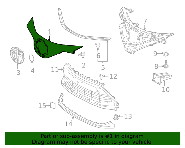 2020-2022 Toyota C-HR Upper Grille 53111-F4071 | Toyota Parts Center