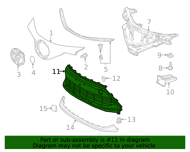 2020-2022 Toyota C-HR Lower Grille 52129-F4110 | Toyota Parts Center
