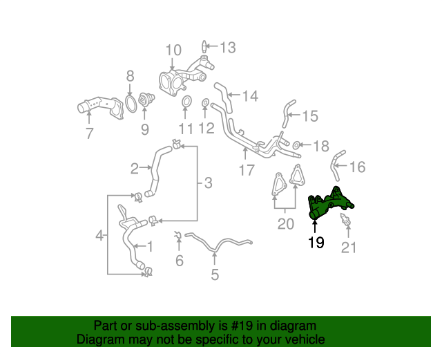 16331-31150 - Engine Coolant Outlet Flange 2007-2012 Lexus RX350 ...