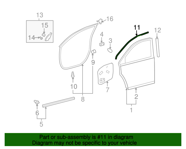2008-2013 Toyota Highlander Black Out Tape 75929-0E020 | Toyota Parts ...