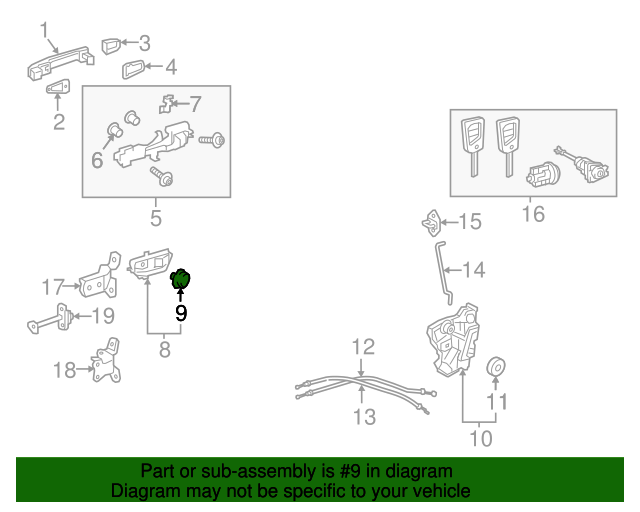 2016-2018 Toyota Handle, Inside Plug 69283-02060-C0 | Toyota Parts Center