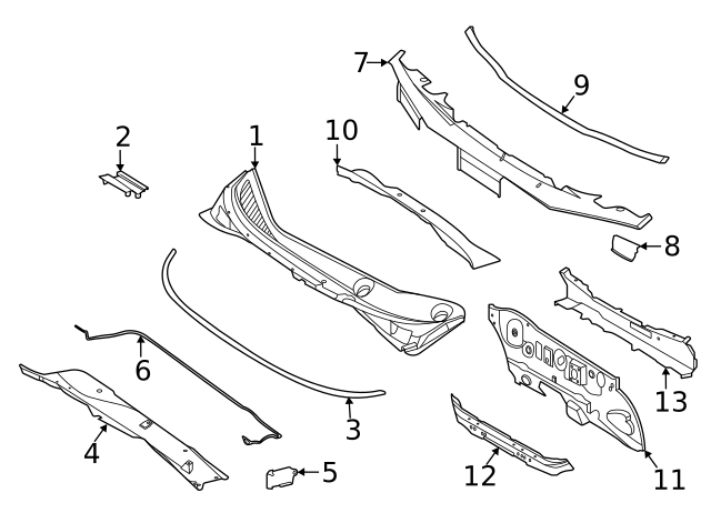 66820-5FE0A - Cowl Grille Cap 2020-2024 Nissan Versa | Nissan Parts ...