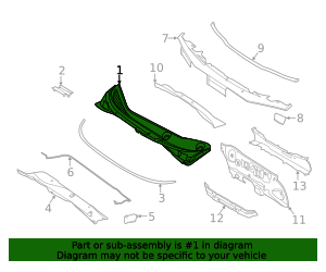 2020-2025 Nissan Versa Cowl Grille 66862-5EF0A | Temecula Nissan Parts