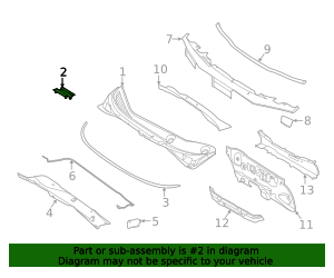 66820-5FE0A - Cowl Grille Cap 2020-2024 Nissan Versa | Nissan Parts ...
