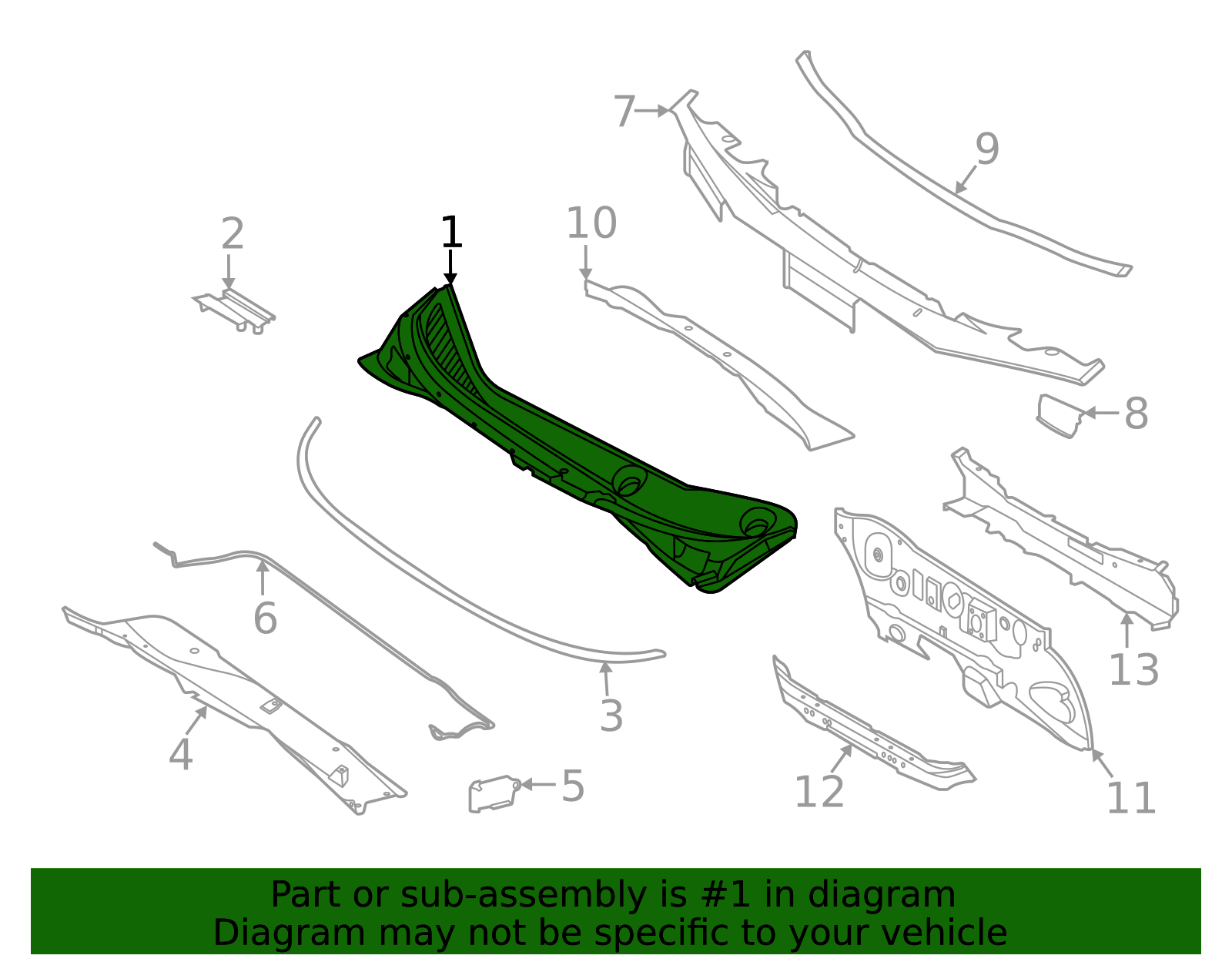 2020-2025 Nissan Versa Cowl Grille 66862-5EF0A | Sullivan Brothers Nissan