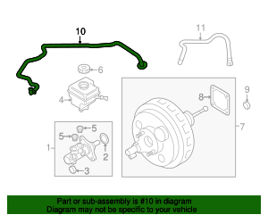 958-355-577-02 - Brake Vacuum Hose 2011-2018 Porsche Cayenne ...