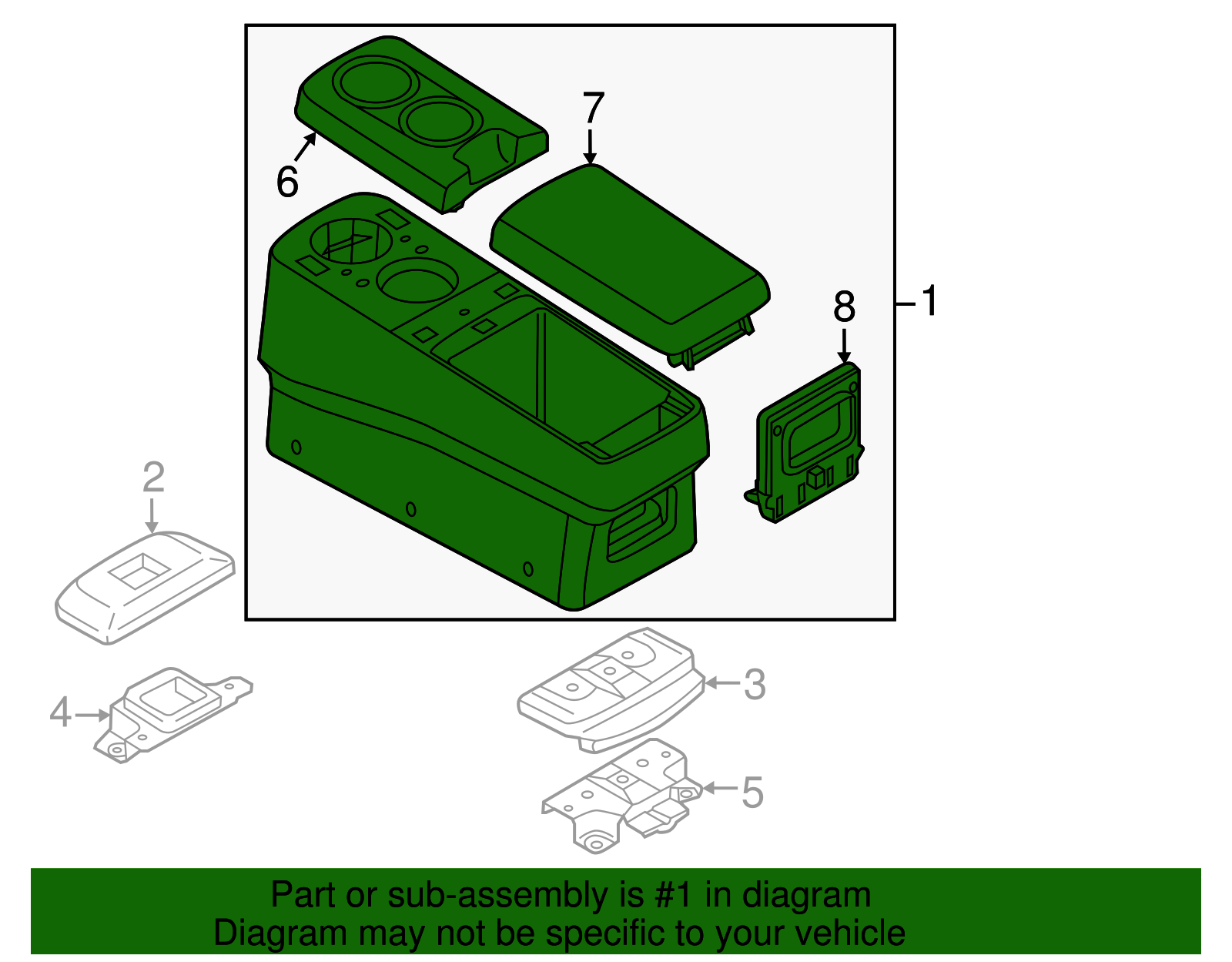 2011-2017 Nissan Quest Console Assembly 96950-1JA0A | Melloy Nissan Parts