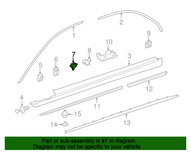 001-991-75-71 - Rocker Panel Molding Clip 2015-2024 Mercedes-Benz ...