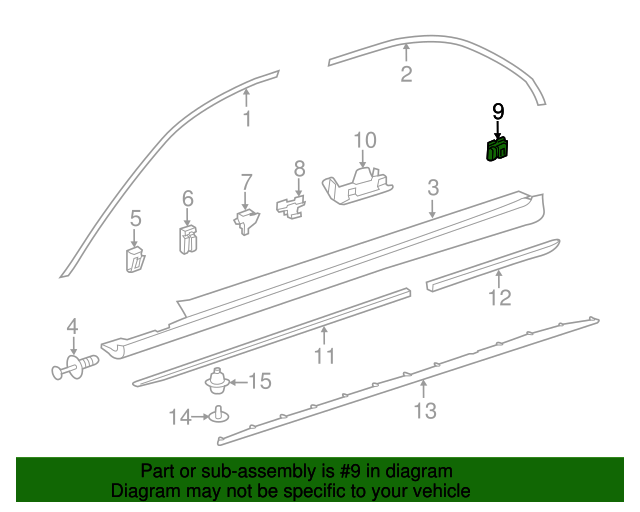 2015-2024 Mercedes-Benz Rocker Panel Molding Clip 001-991-77-71 | MB ...