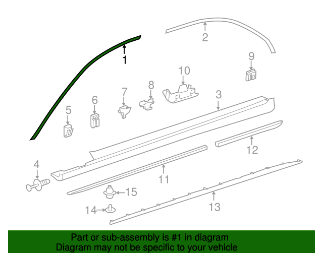 205-690-71-07 - Upper Molding 2015-2021 Mercedes-Benz | Mercedes-Benz ...