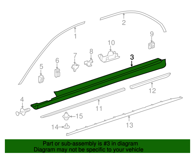 205-698-04-54-9999 - Rocker Panel Guard 2015-2021 Mercedes-Benz ...