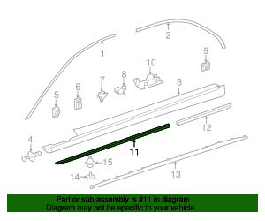 205-690-61-02 - Rocker Panel Guard 2015-2021 Mercedes-Benz ...