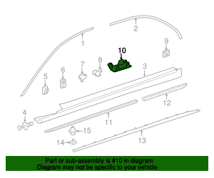 205-698-01-30-9999 - Rocker Panel Molding Cap 2015-2023 Mercedes-Benz ...