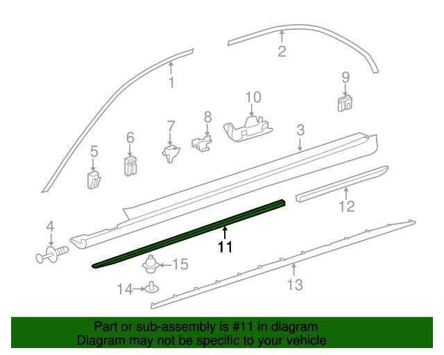 205-690-66-02 - Side Molding 2016-2020 Mercedes-Benz | Mercedes-Benz ...