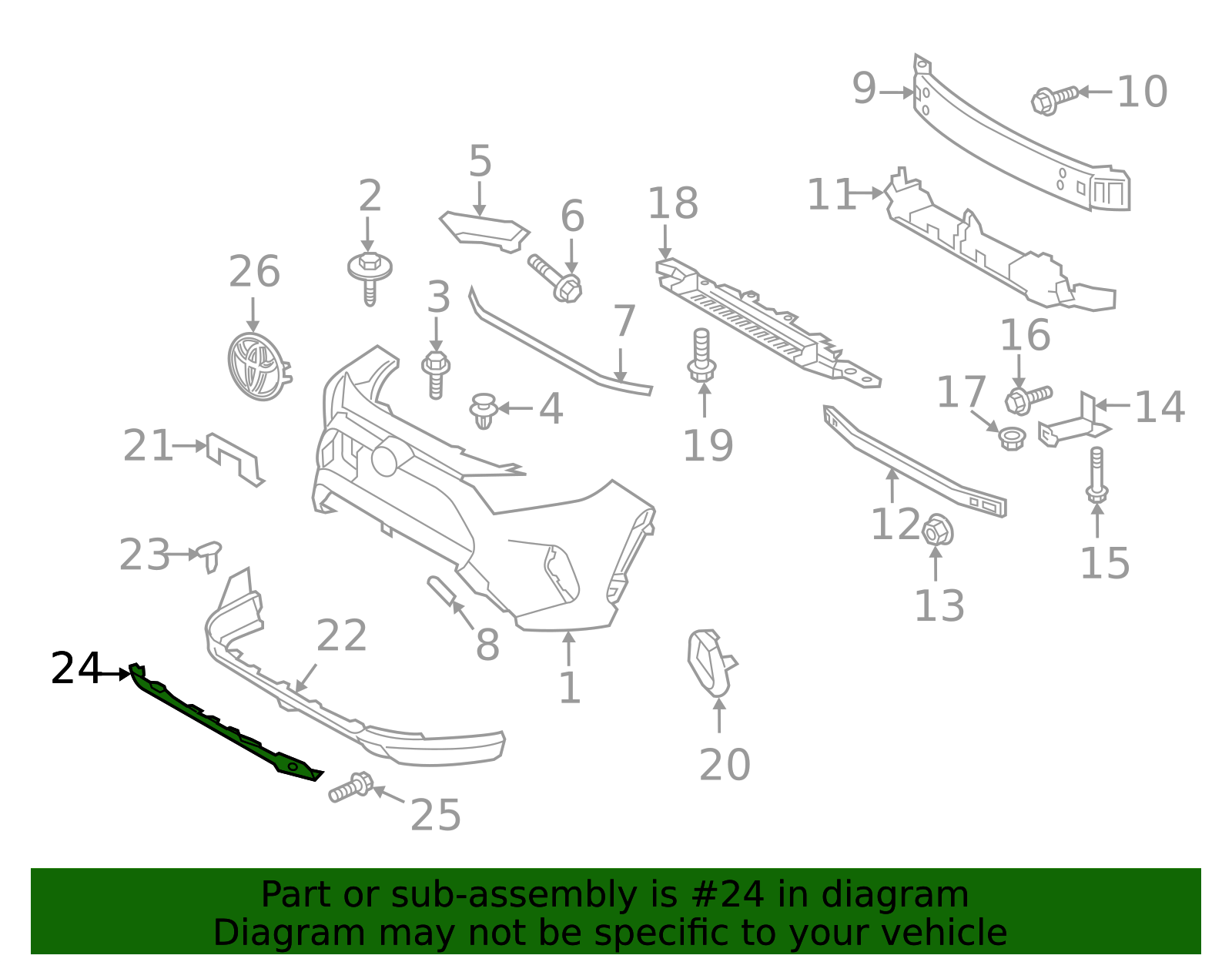 Genuine Toyota Lower Molding part# 52711-0R080-B0 for 2019-2024 Toyota ...