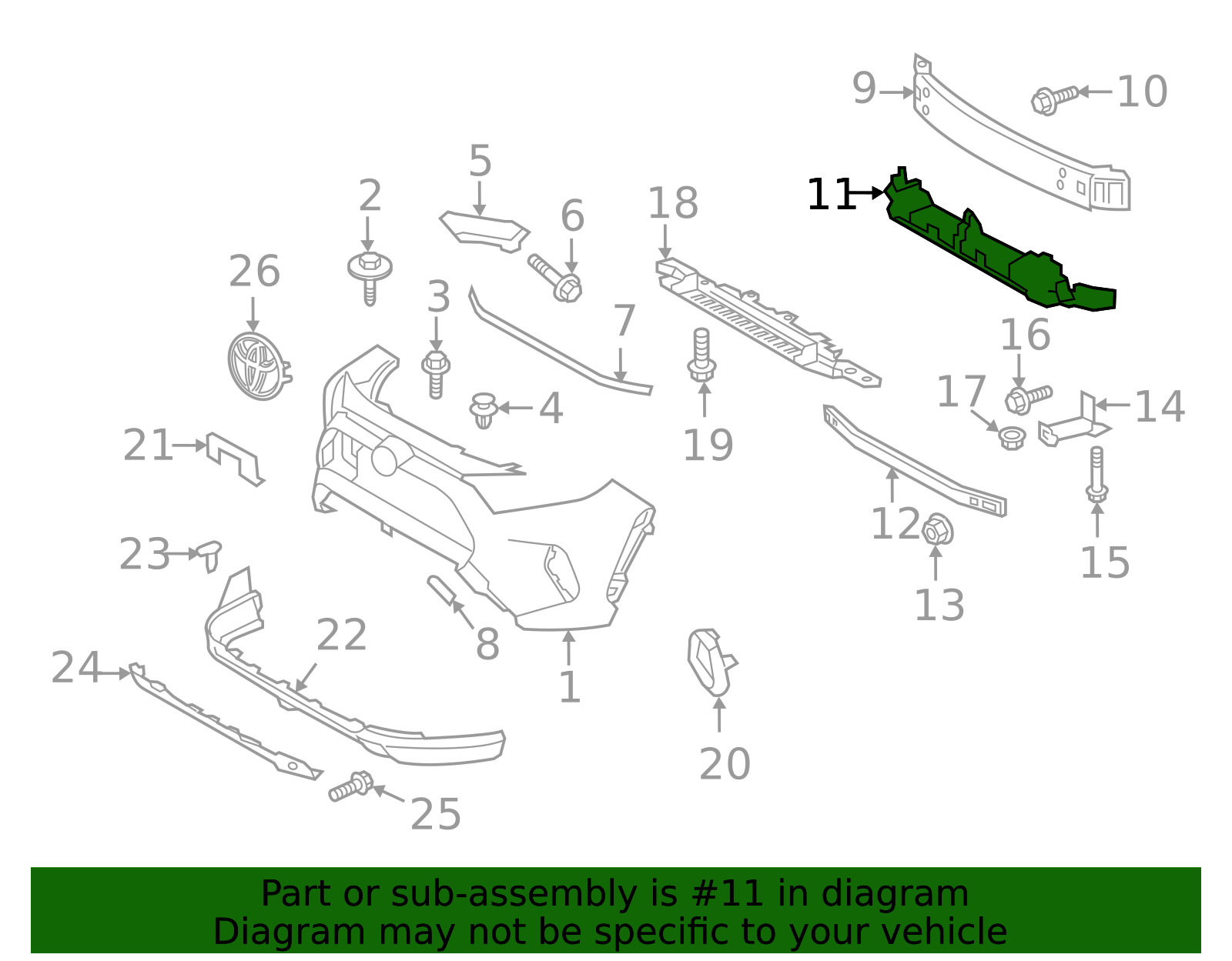 2019-2024 Toyota RAV4 Upper Absorber 52614-0R090 | Toyota Parts Center