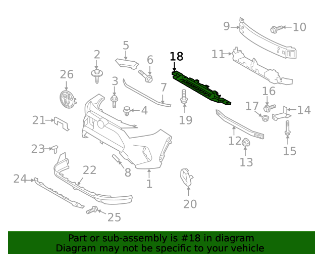 52618-42060 - Lower Absorber - 2019-2023 Toyota RAV4 | OEM Genuine ...