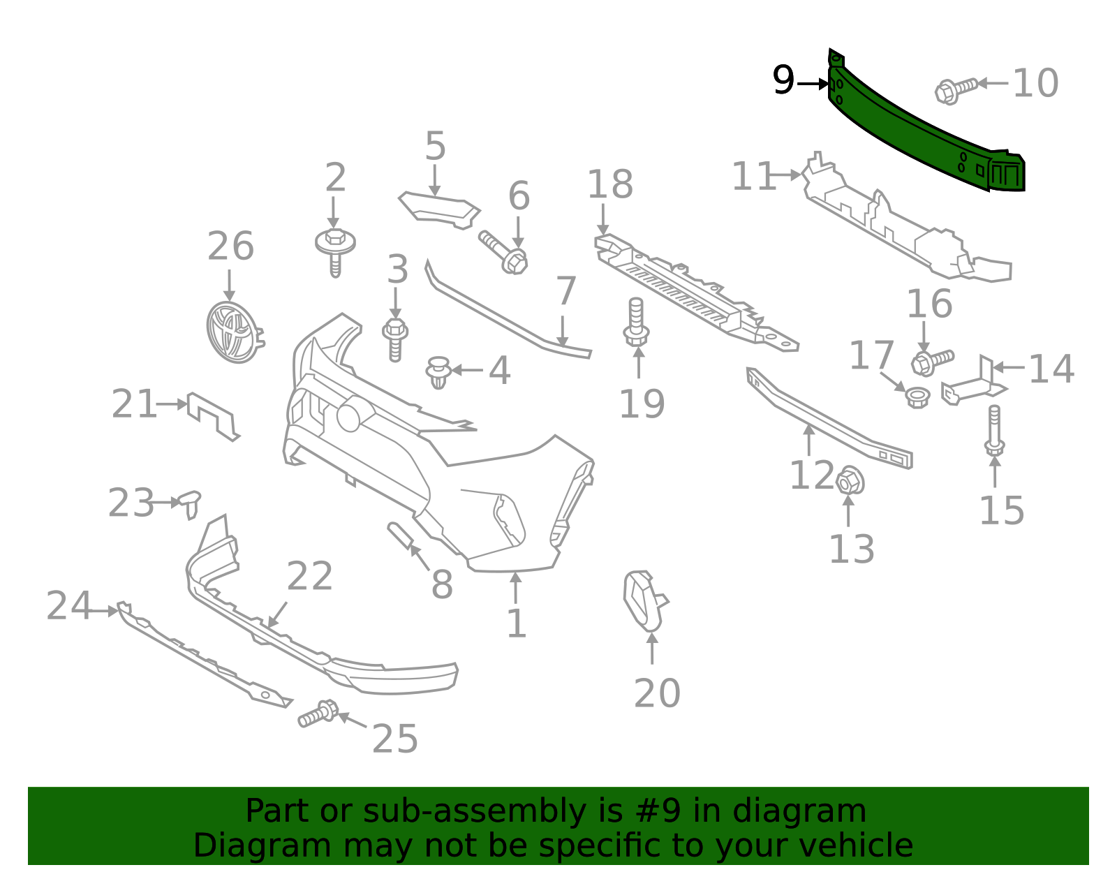 2019-2024 Toyota Impact Bar 52021-0R100 | Toyota Parts Center