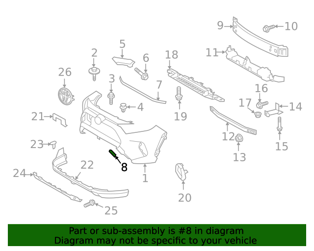 52438-42901 - Tow Eye Cap - 2019-2024 Toyota | OEM Genuine Toyota Parts