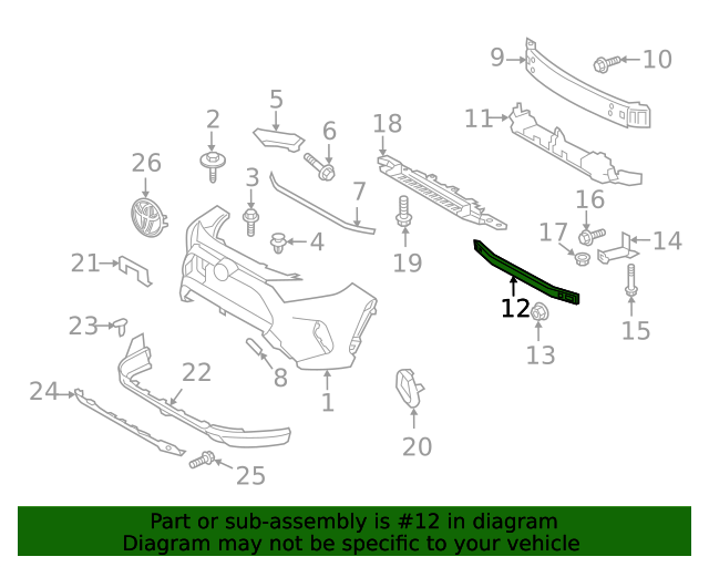 52132-0R070 - Lower Reinforced 2019-2024 Toyota | North Park Toyota Parts