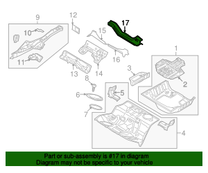 8R0-803-671-A - Floor Pan Crossmember 2009-2017 Audi | AutoNationParts.com