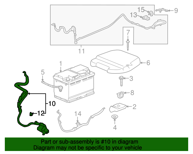 2009-2017 GM Positive Battery Junction Block Cable 23282308 GM ...