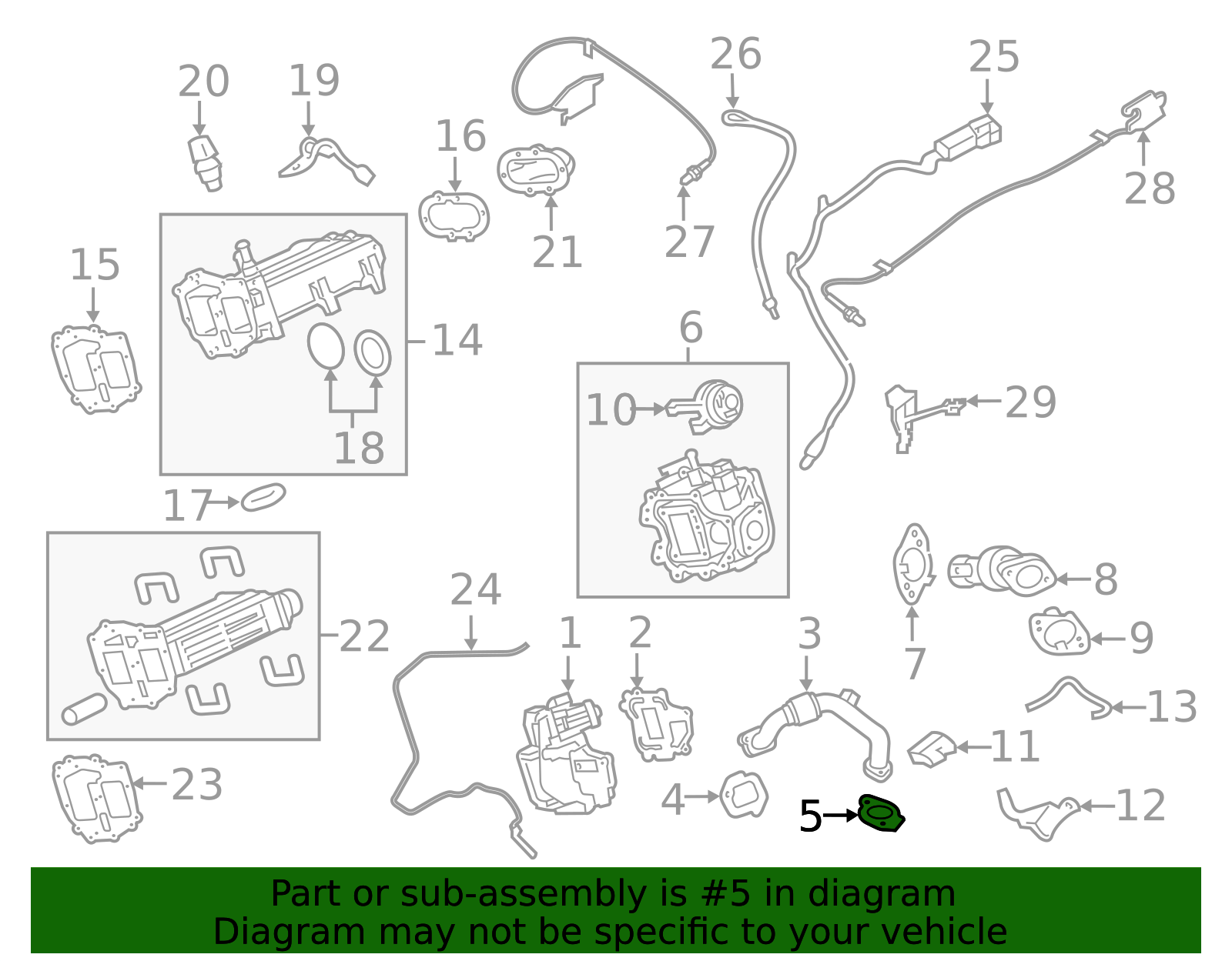 Genuine OEM Ford Part - Egr Tube Gasket LC3Z-9E464-A | Genuine OEM Ford ...
