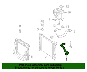 209-501-02-82 - Radiator Coolant Hose 2003-2005 Mercedes-Benz CLK 320 ...