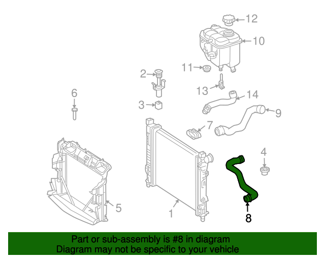 209-501-02-82 - Upper Hose 2003-2005 Mercedes-Benz CLK 320 | Mercedes ...