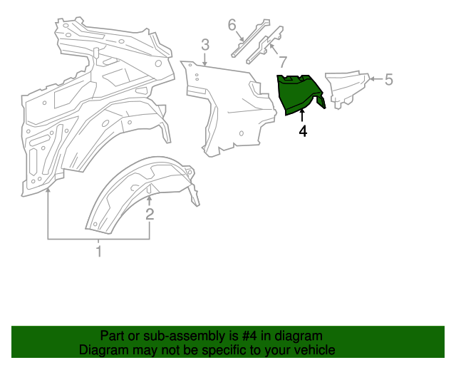 205-636-41-00 - Quarter Panel Reinforcement 2017-2023 Mercedes-Benz ...