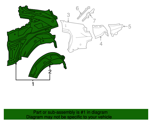 205-630-03-04 - Inner Quarter Panel 2017-2019 Mercedes-Benz | Mercedes ...