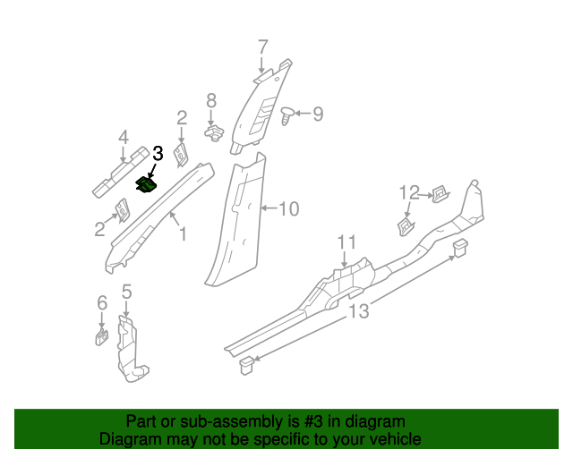 W713508-S424 2008-2009 Ford Windshield Pillar Trim Retainer | Fairway ...