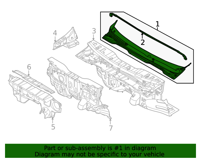 86150-R0000 - Cowl Grille 2022-2024 Kia Carnival | Kia.Parts Store