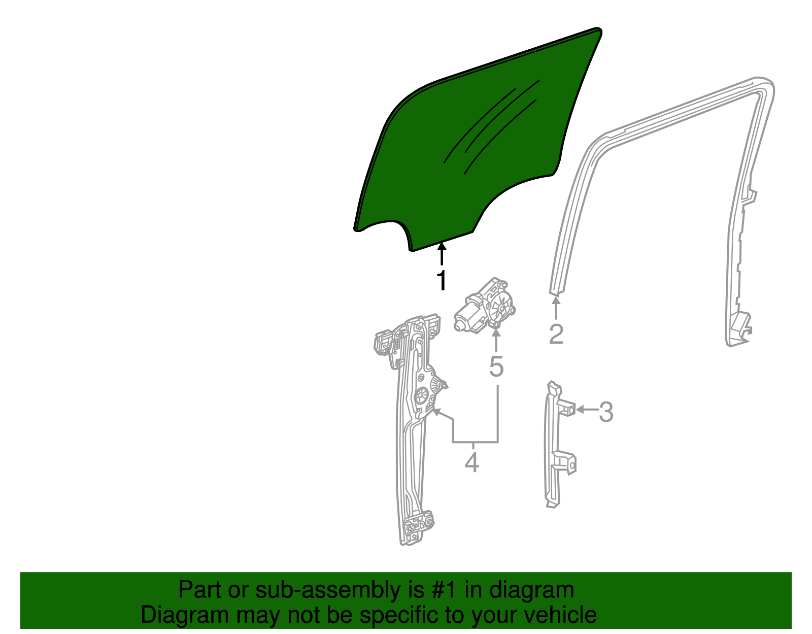 22839369 - Driver Side Rear Door Window 2014-2019 GM | Big 3 Auto Parts