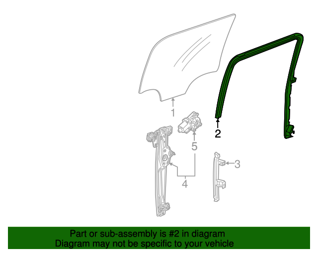 2014-2019 GM Driver Side Door Window Glass Run Channel 84462125 | OEM ...
