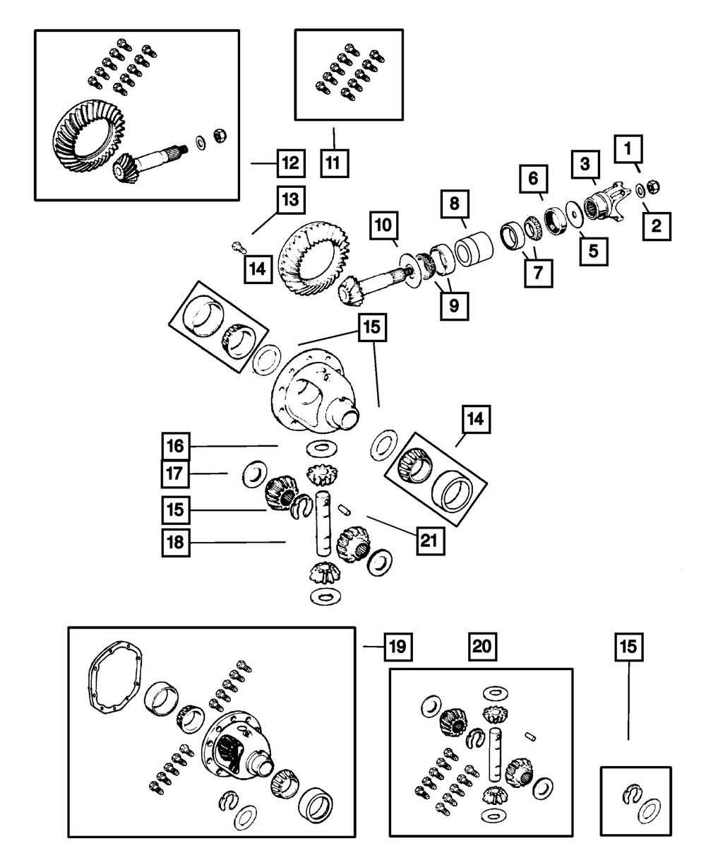 4746733 - Differential Side Bearing Kit 2001-2018 Mopar | Mopar Factory ...