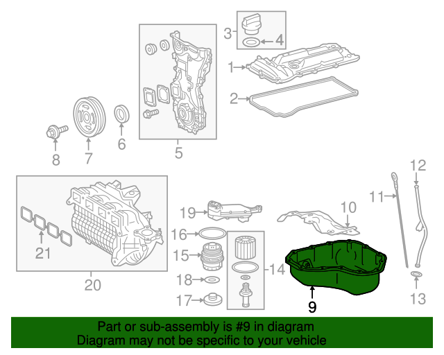 2009-2019 Toyota Engine Oil Pan 12101-0V010 | OEM Parts Online