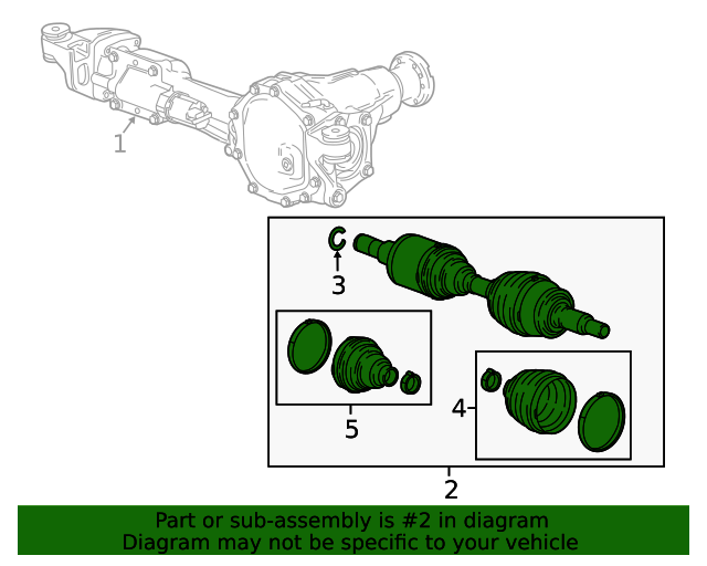 2017-2022 Chevrolet Colorado Front Half-Shaft Assembly 85597875 GM ...