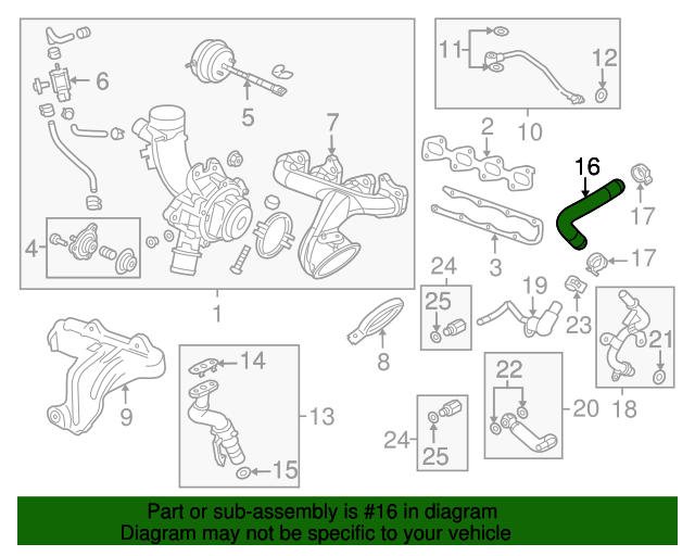 2011-2021 GM Engine Oil Cooler Coolant Inlet Hose 55596898 GM ...