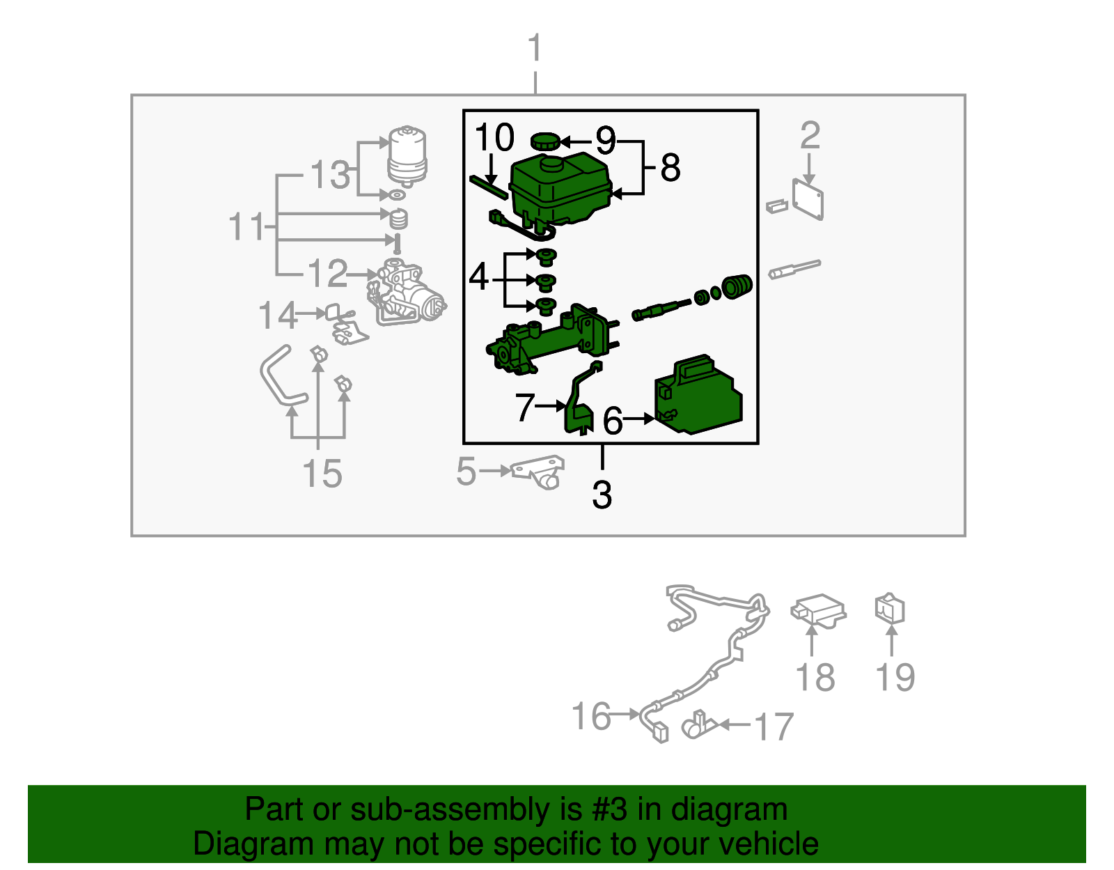 Genuine Toyota Master Cylinder part# 47025-35092 for 2008 Toyota FJ ...