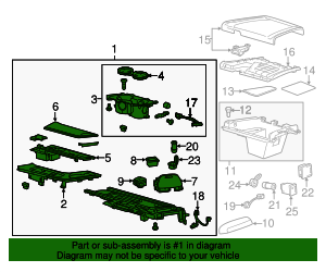 84152585 - Very Dark Ash Gray Front Floor Console Cup Holder Plate 2014 ...
