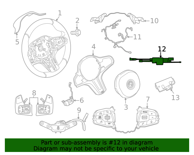 Genuine BMW 61-31-7-857-781 | Control Module, Steering Wheel ...