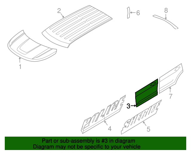 DB5Z-7820001-AX - Decal 2013-2019 Ford Police Interceptor Utility ...
