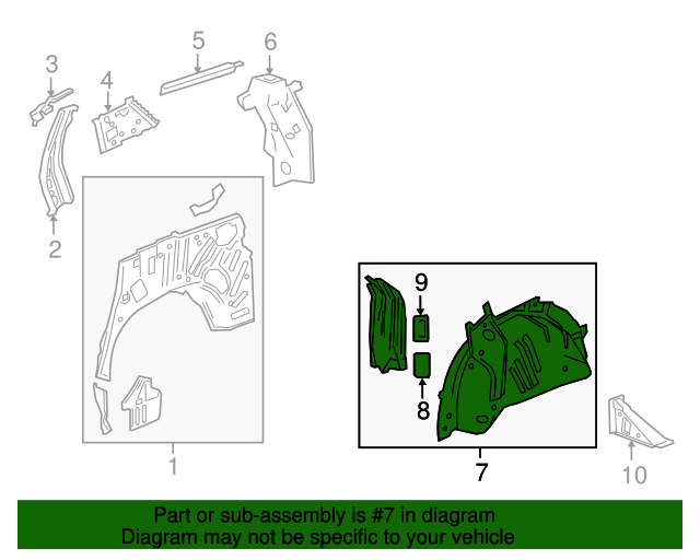 2018-2022 GM Rear Passenger Side Wheelhouse Inner Panel 84757463 ...
