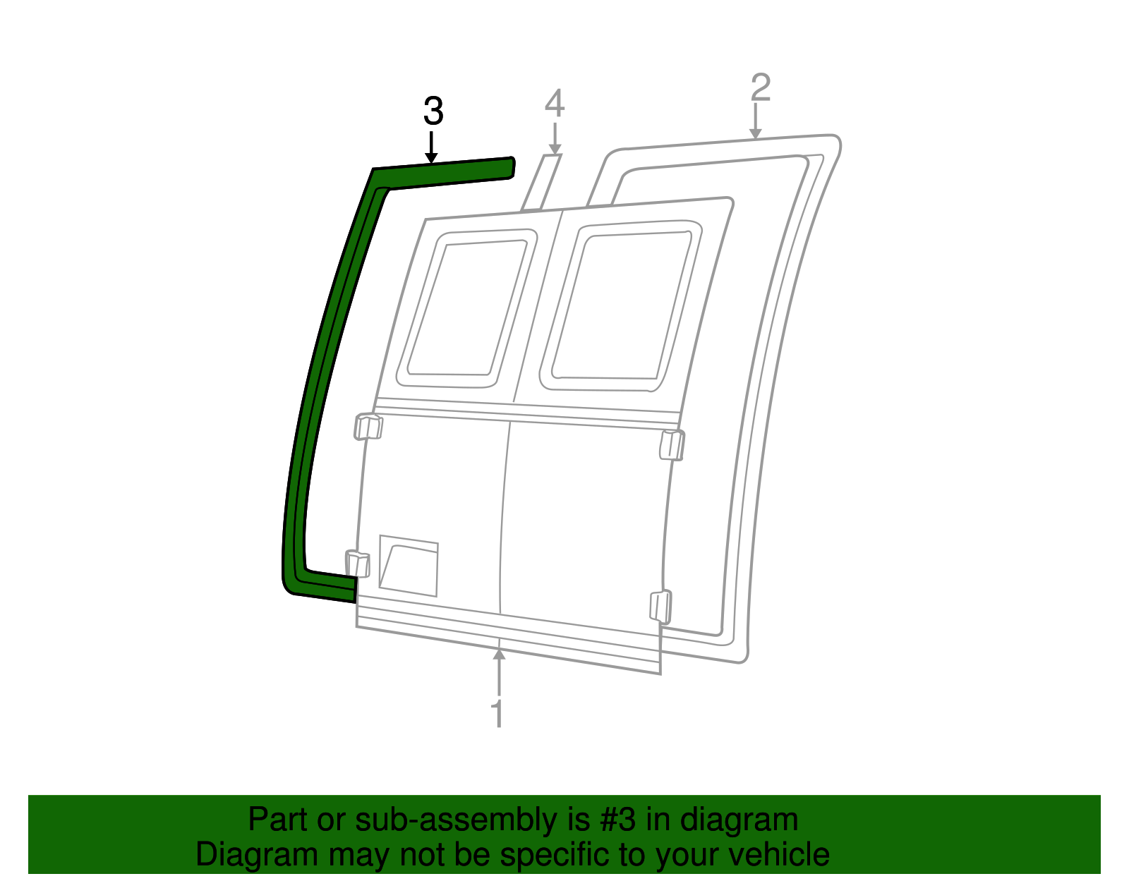 1992-2014 Ford OEM NEW 1992-2014 Ford E150 E250 E350 SD LH Rear Door ...