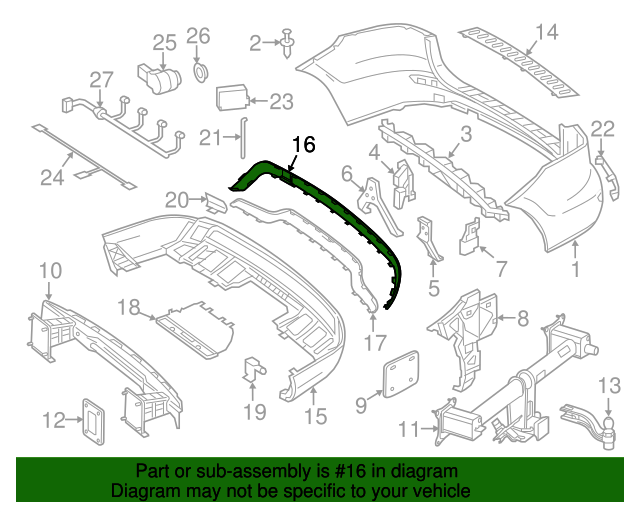 166-885-16-01 - Upper Molding 2012-2015 Mercedes-Benz | Mercedes-Benz ...