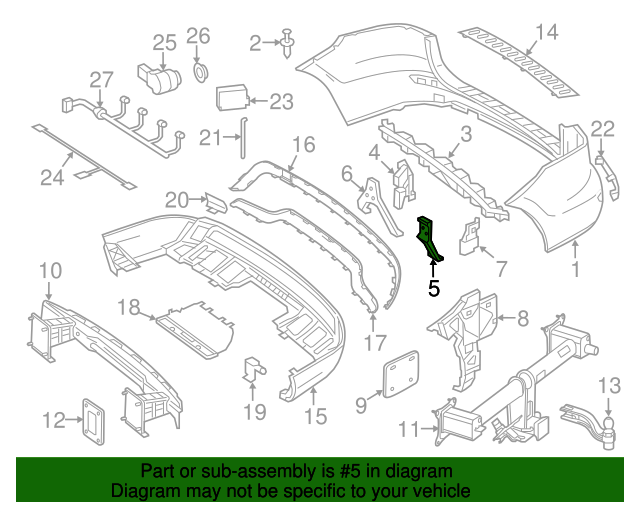 166-885-01-40 - Bumper Cover Bracket 2012-2016 Mercedes-Benz ...