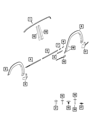 2019-2021 Ram 1500 B Pillar Applique, Left 68292929AD | QuirkParts