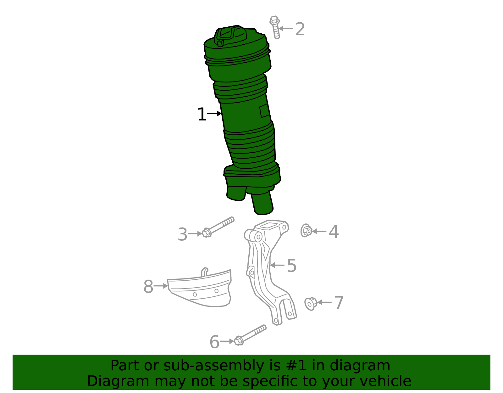 2019-2023 Porsche Cayenne Air Spring 9Y0-616-040-F | Sunset Porsche Parts