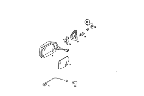 Outside Rearview Mirror on Driver Side for 1985 Mercedes-Benz 380SL ...